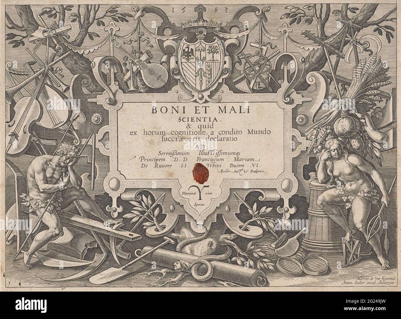 Ornamental list of Adam and Eva; History of the Van Cain family / about ...