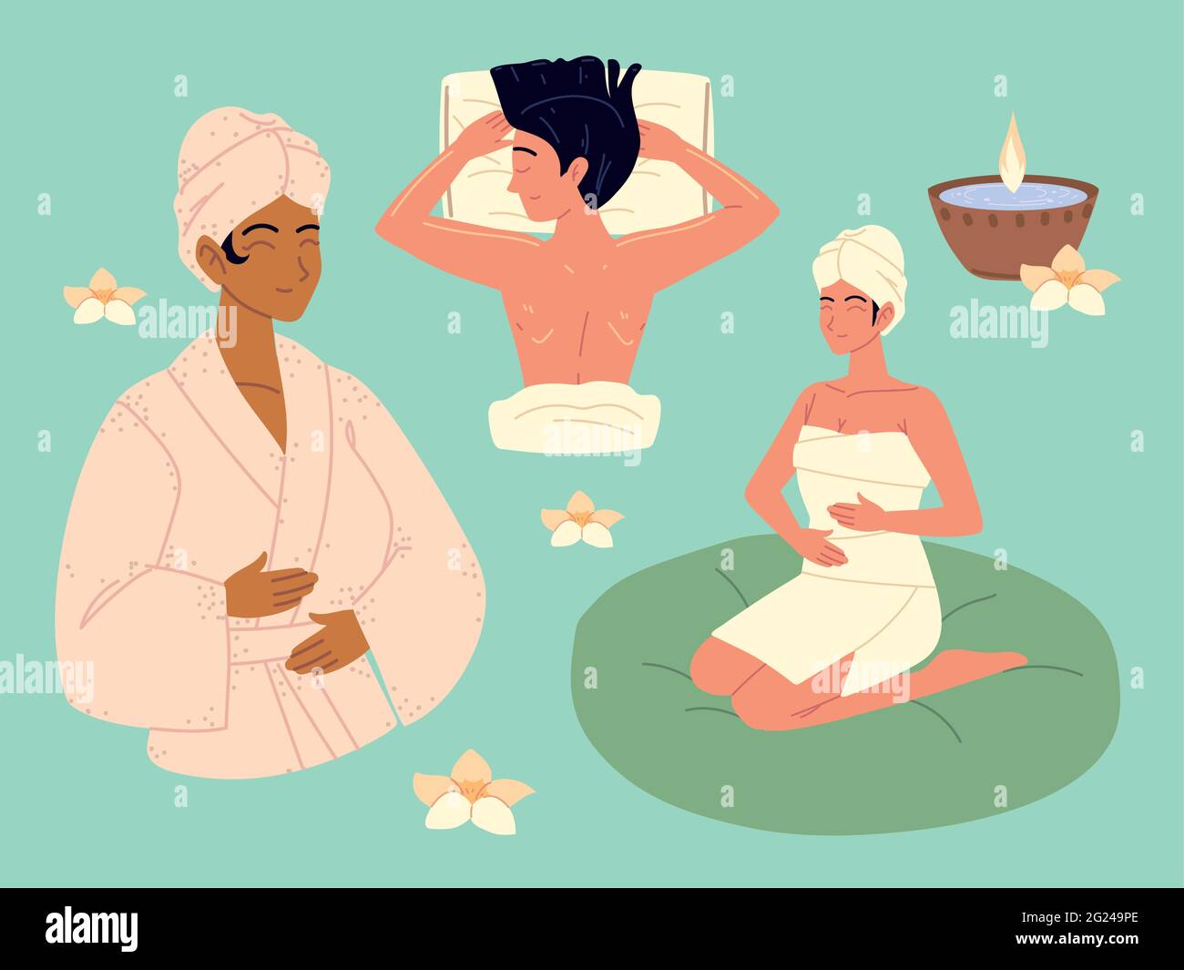 women relaxing spa Stock Vector Image & Art - Alamy