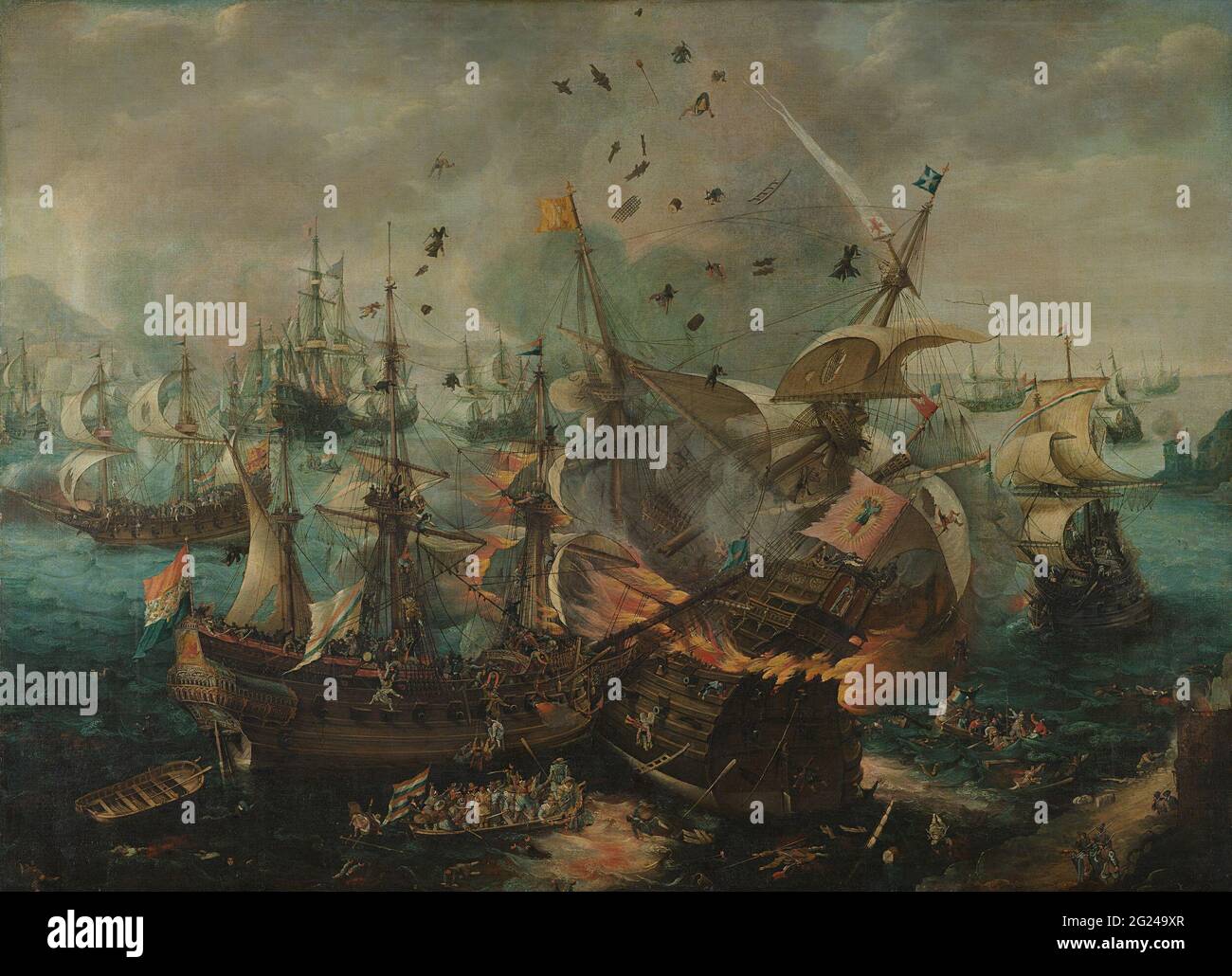 The Explosion of the Spanish Flagship during the Battle of Gibraltar ...