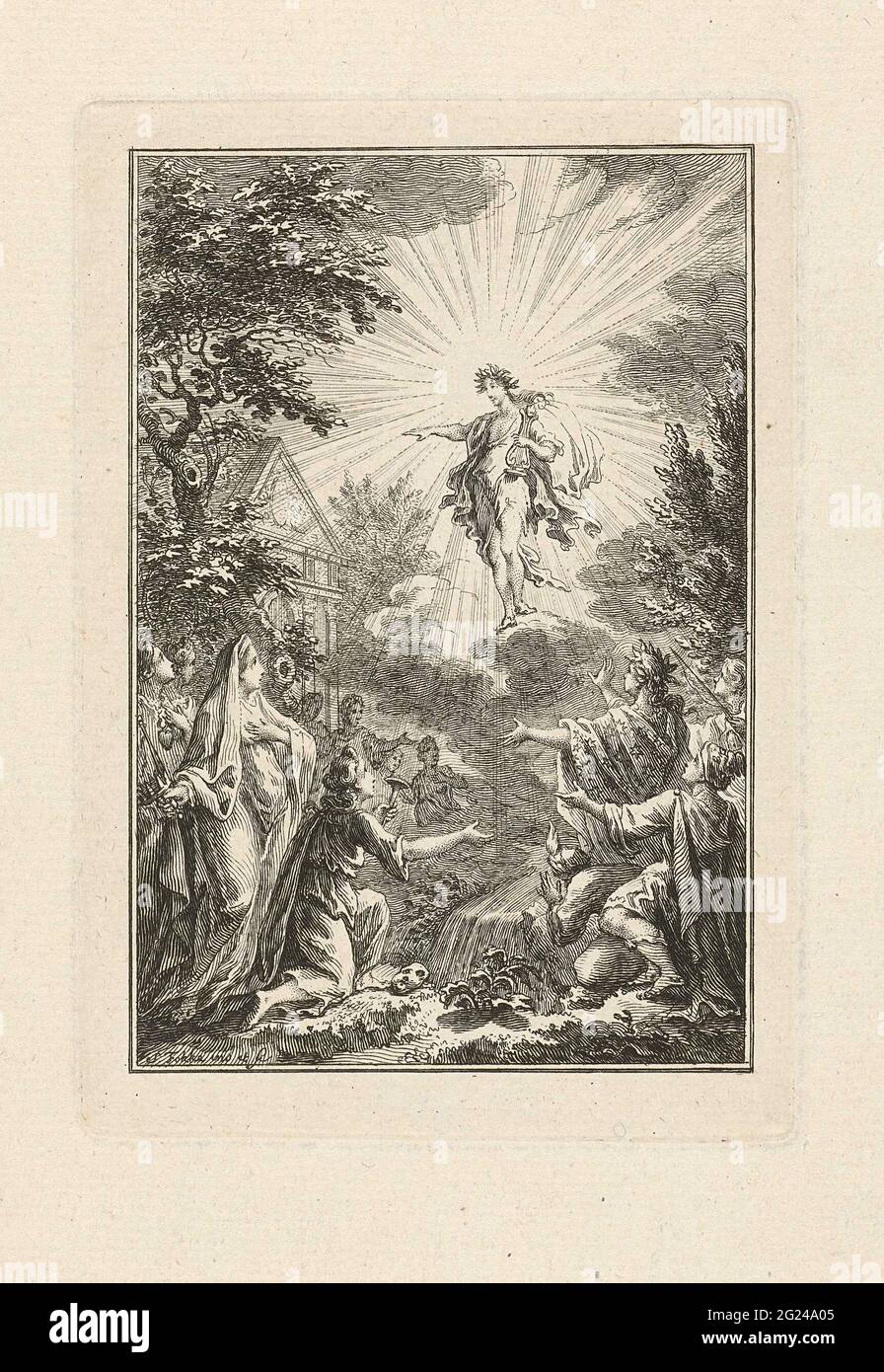 Apollo appears on the muses. In the air, the radiant appearance of ...