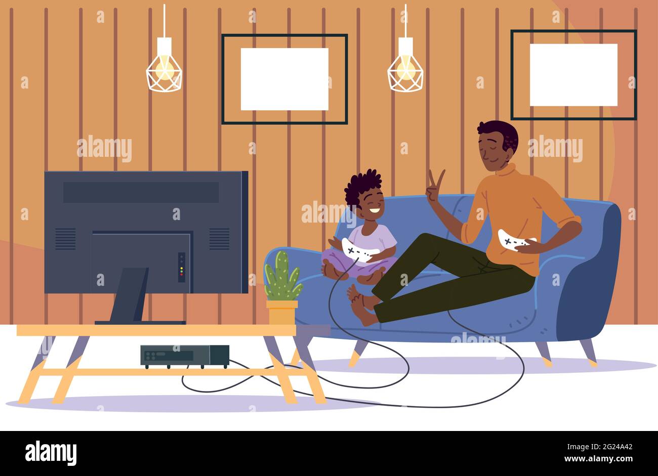 Men playing video game Stock Vector Images - Alamy