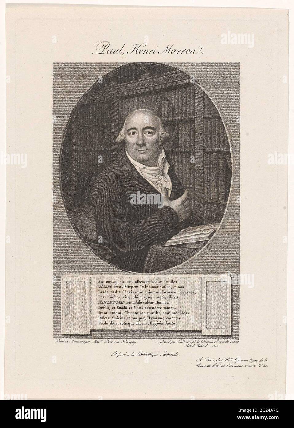 Portrait of Paul Henri Marron. Portrait in half, right, turned to the ...