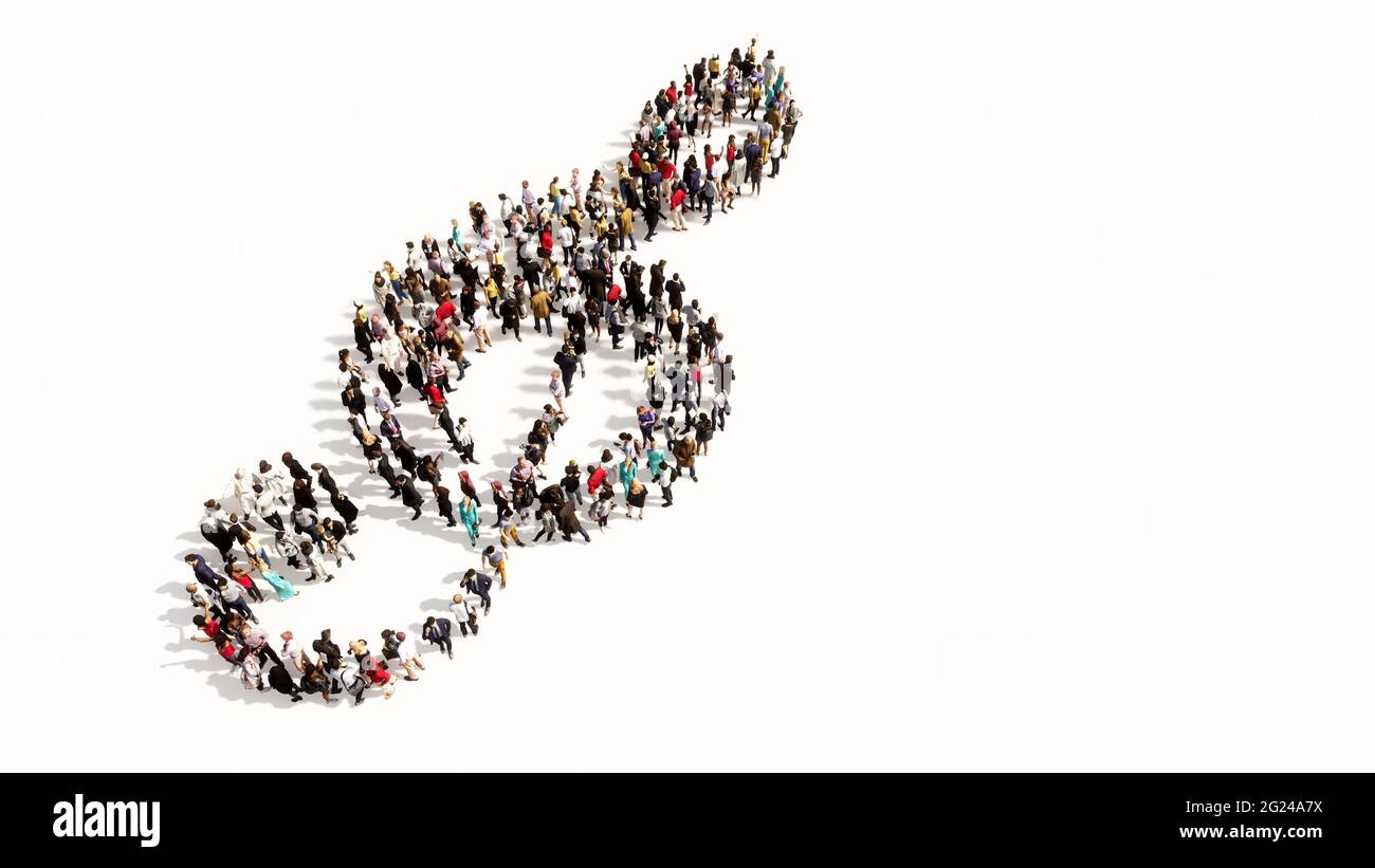 Concept or conceptual large community of people forming the image of a ...