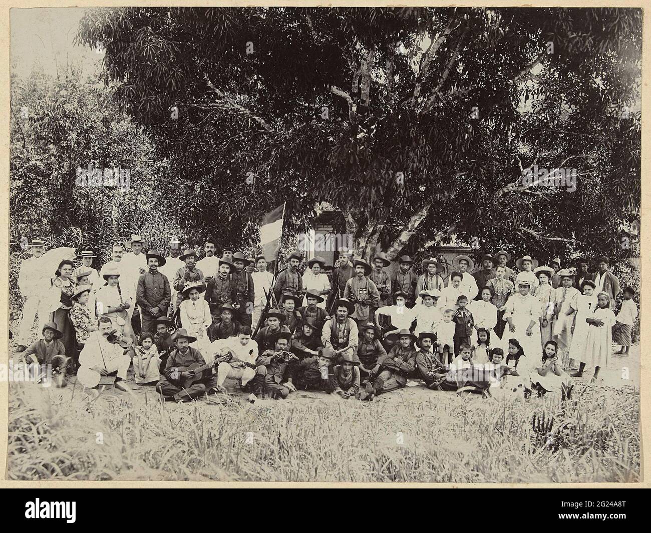 Group portrait of Indians and Dutch in uniform Stock Photo - Alamy