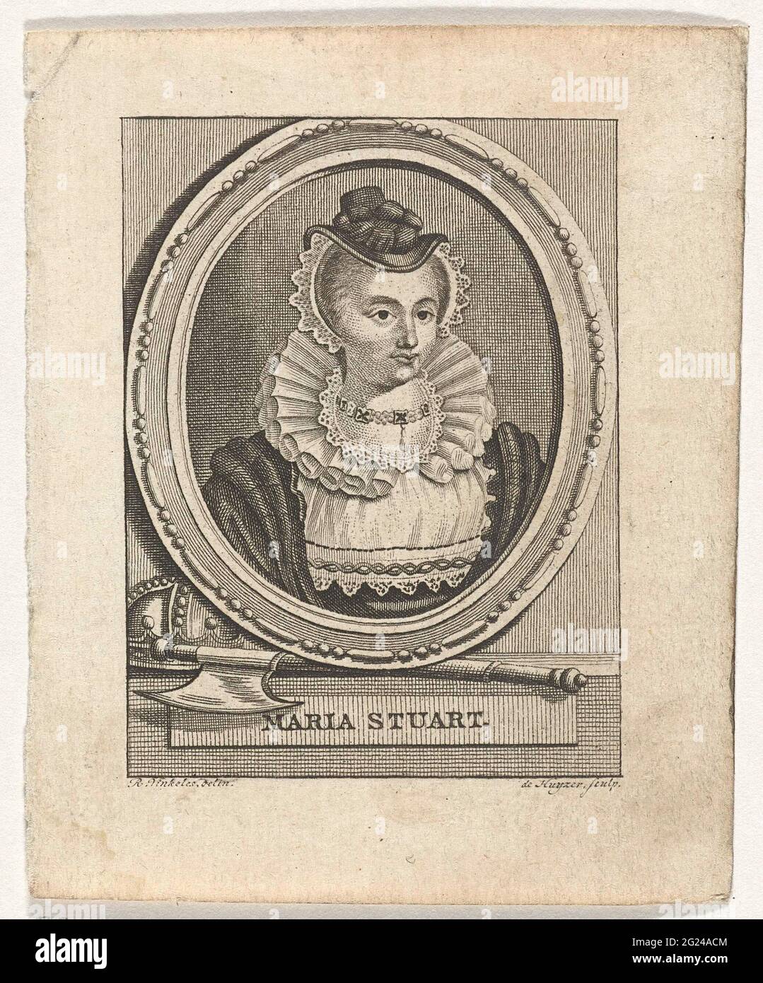 Portrait of Queen Maria I Stuart, from Scotland. Bust by Maria I Stuart ...