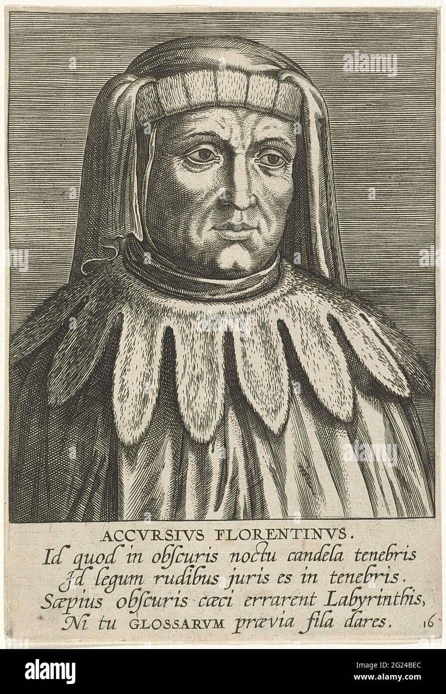 Portrait of accursius; Accuvrs Florentinvs; Portraits of famous ...