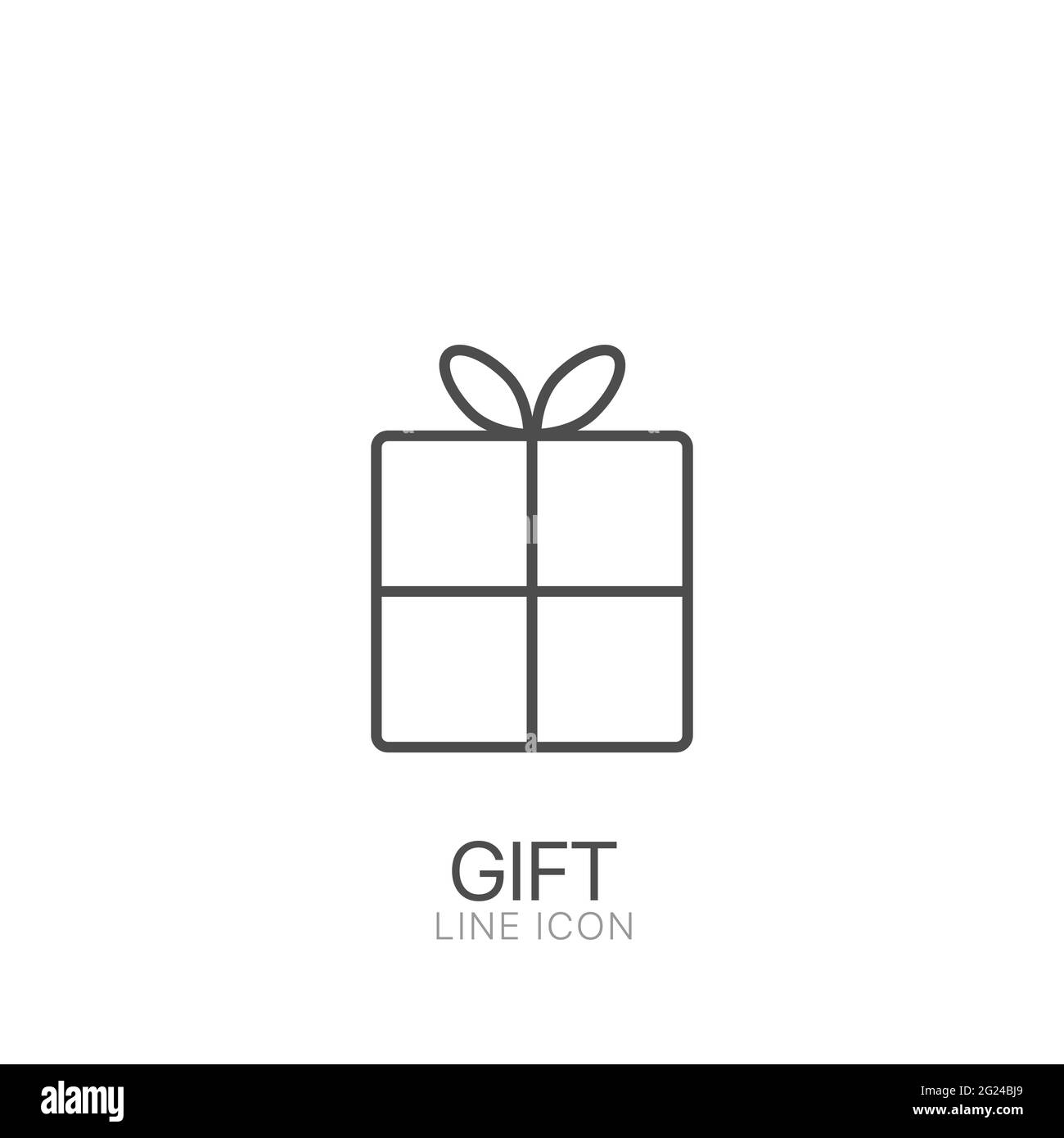 Gift box line icon Festive package, wrapping with bow, ribbon Stock ...