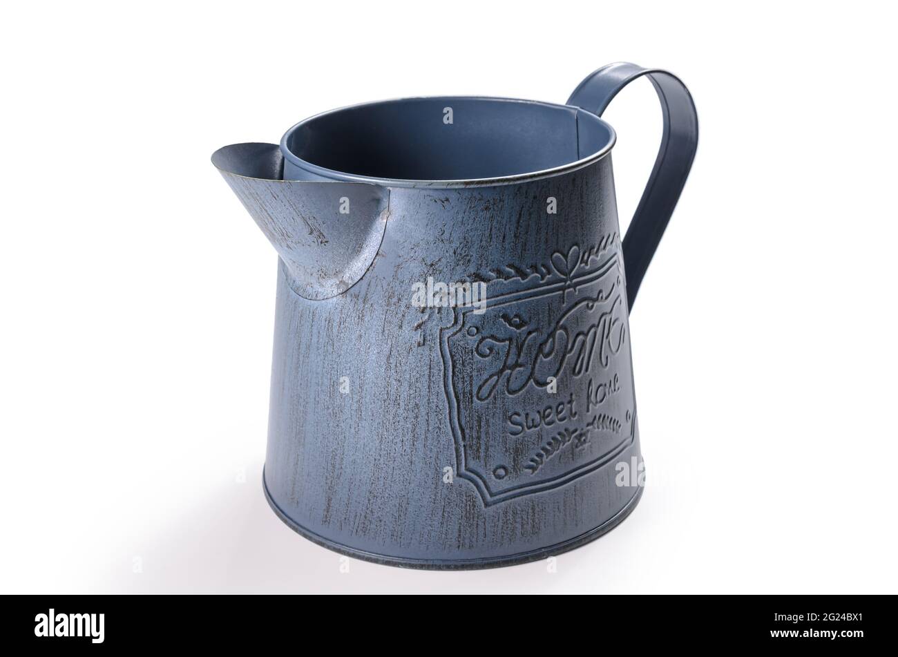 iron jug for watering flowers on white background Stock Photo - Alamy