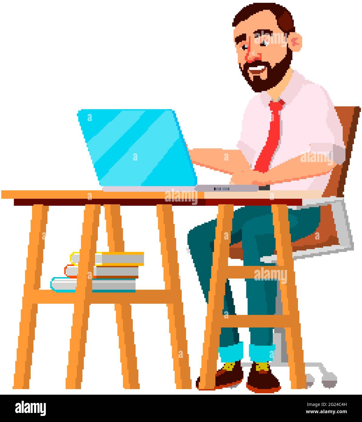 concentrated adult man searching mistakes in report on computer cartoon ... concentrated adult man searching mistakes in report on computer cartoon ...