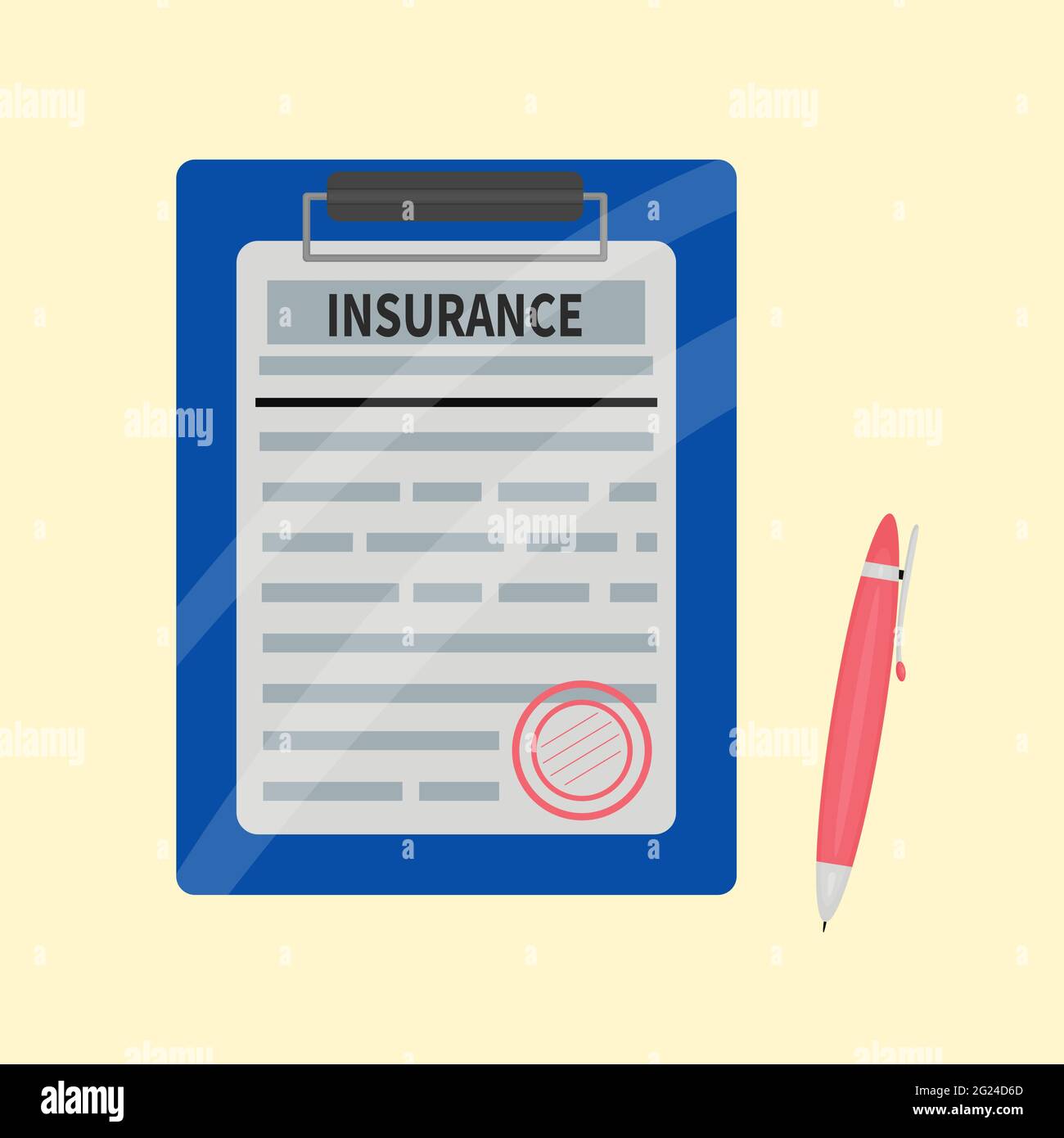 Clipboard with medical insurance claim form on it Stock Vector Image ...