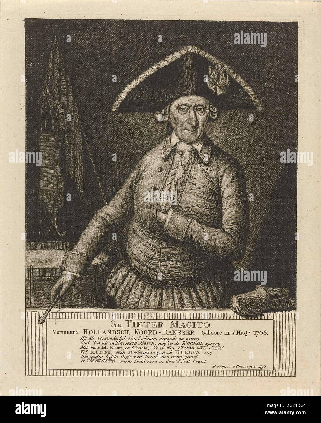 Portrait of Pieter Magito. Portrait of the cord dancer Pieter Magito ...