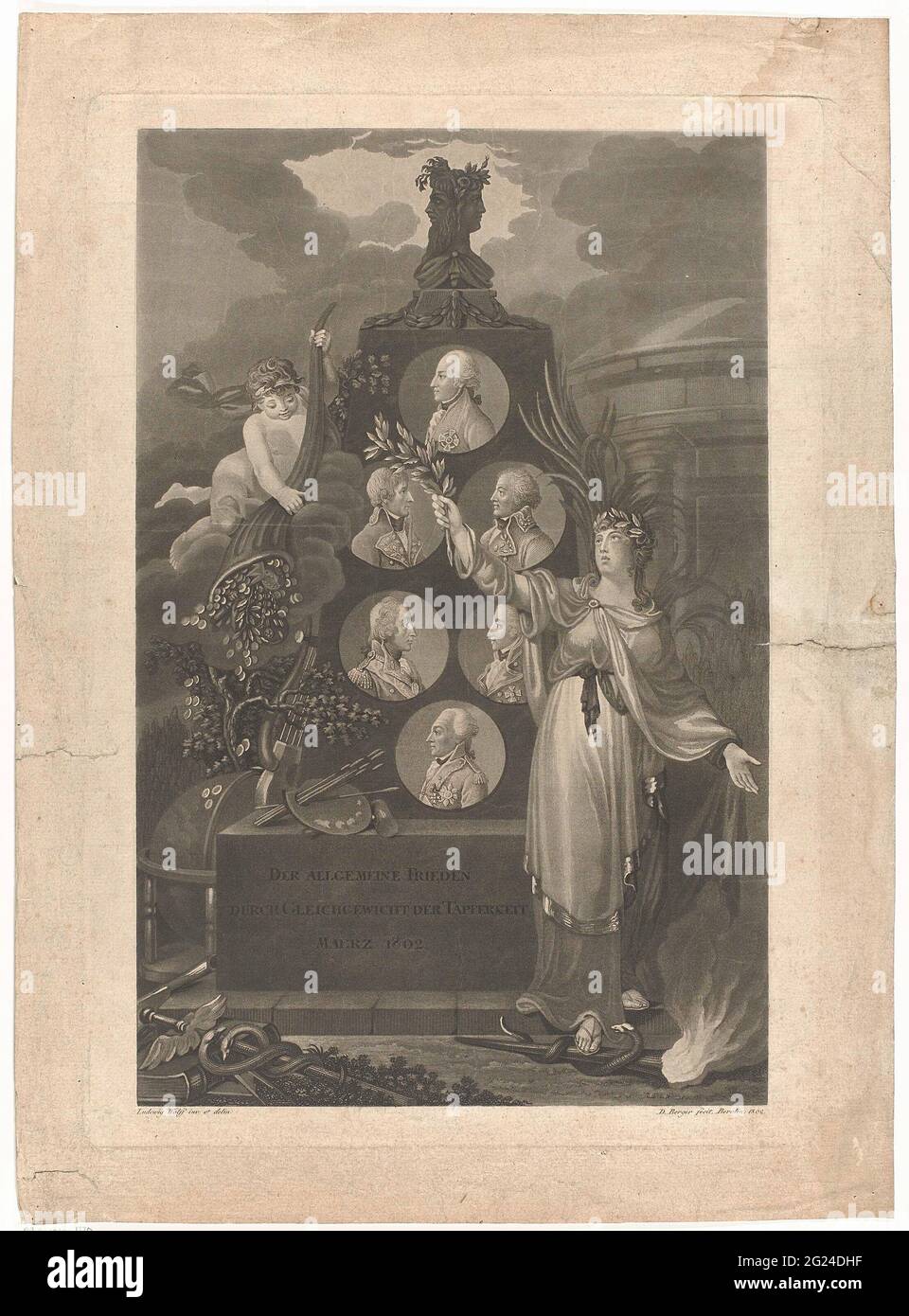 Allegory on the peace of Amiens, 1802; Der Allgemeine Frieden Durch ...