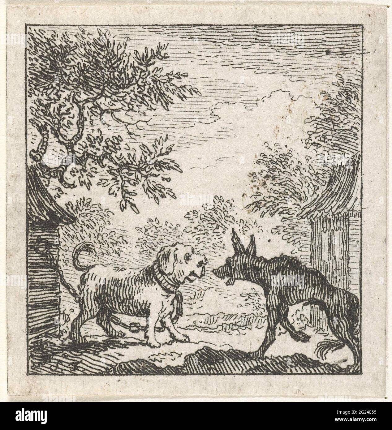 Fabel of the dog and the wolf; Illustrations for fabber stories from ...