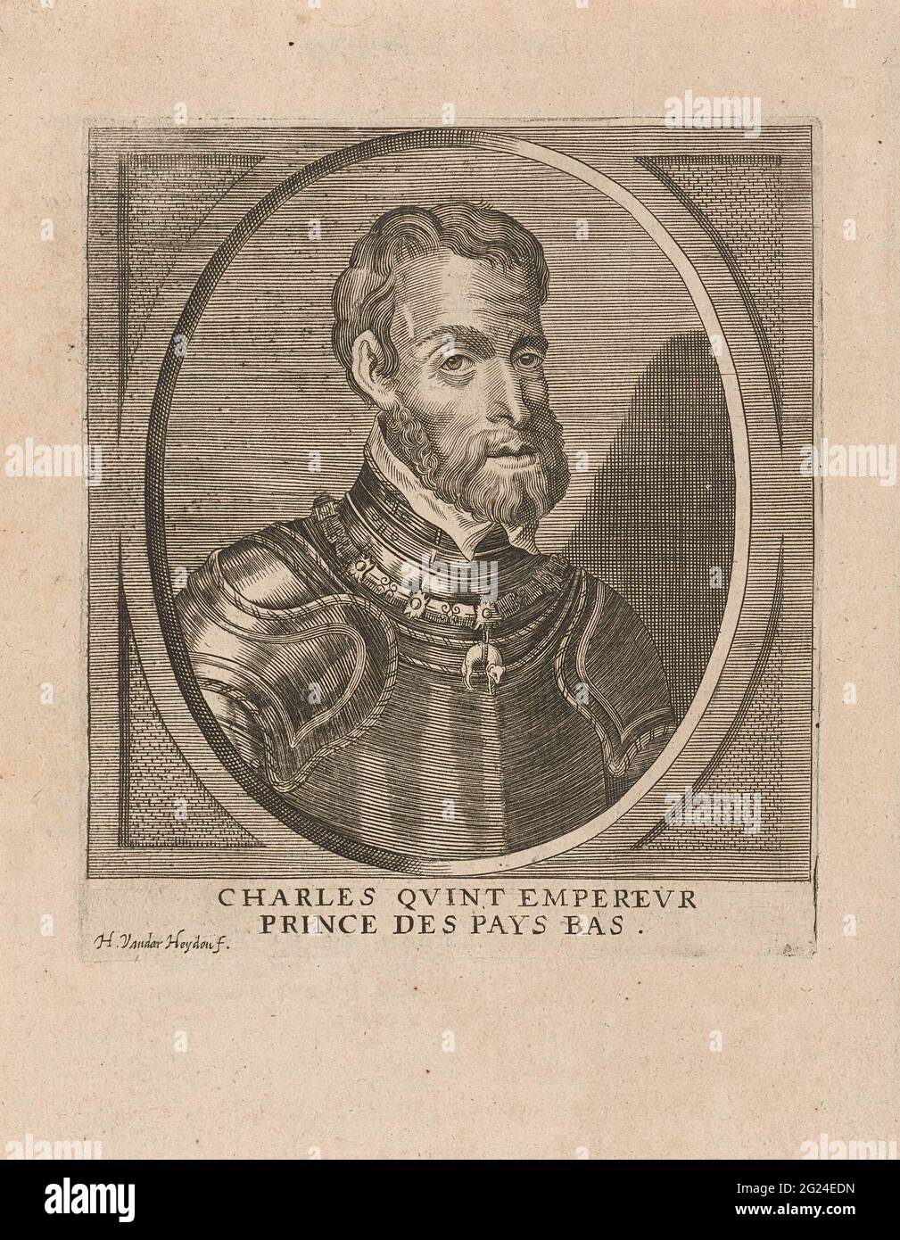 Portrait of Charles V van Habsburg. Bust to the right of Karel V van ...