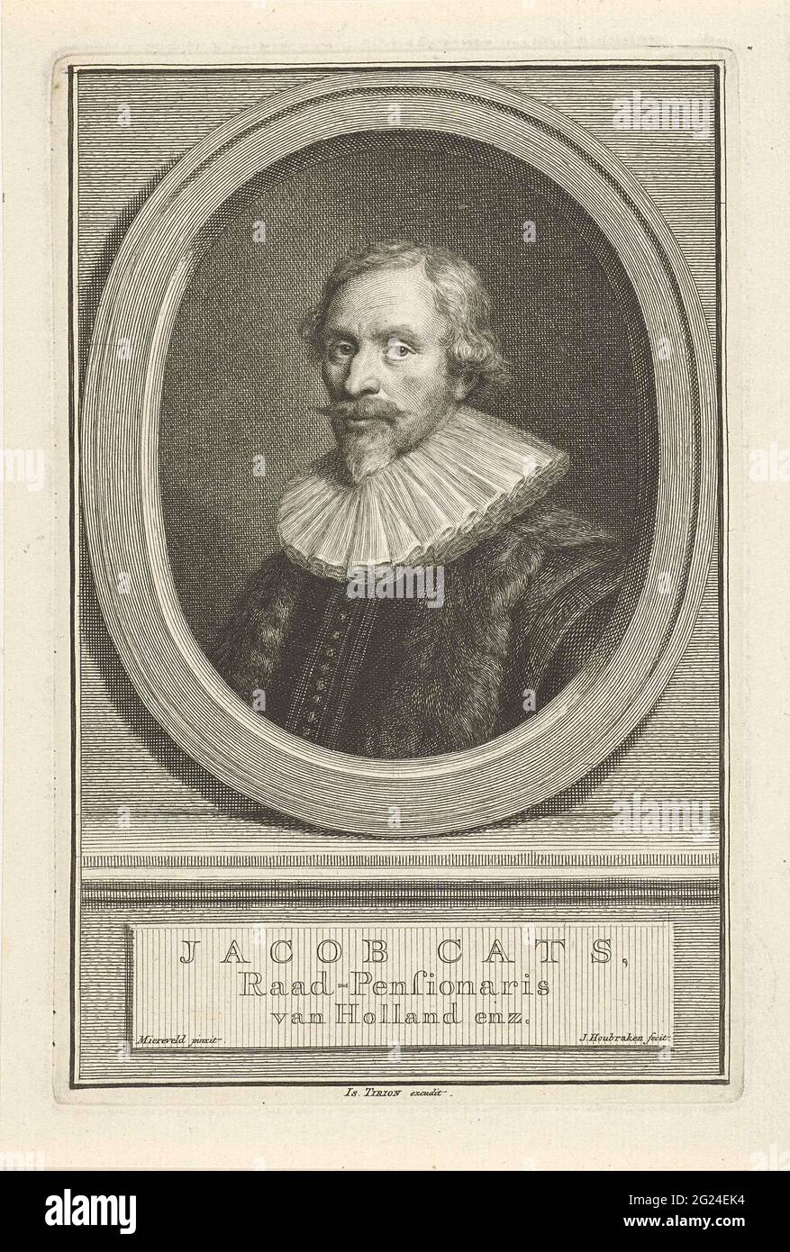 Portrait of Jacob Cats; Jacob Cats. Bust to the left of Jacob Cats in ...