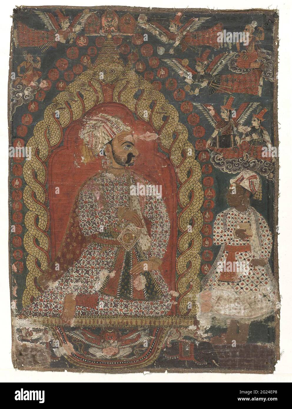 Painting with a representation of a prince from the Malla dynasty ...