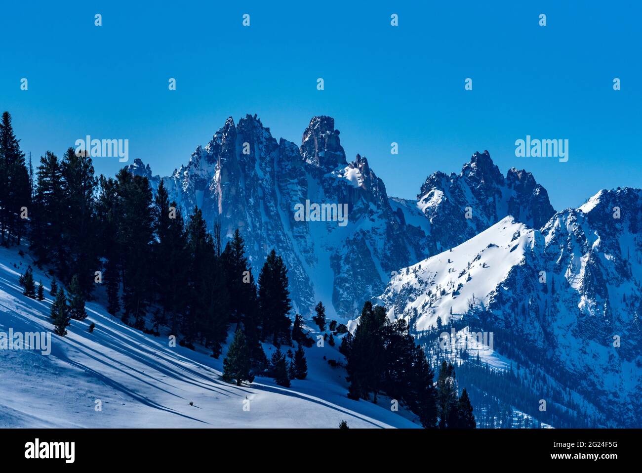 USA, Idaho, Stanley, Sawtooth Mountains with snow Stock Photo - Alamy