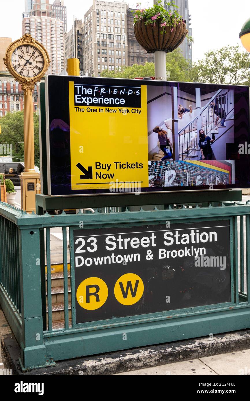 The 23rd Street Subway station in New York City has an electronic ...