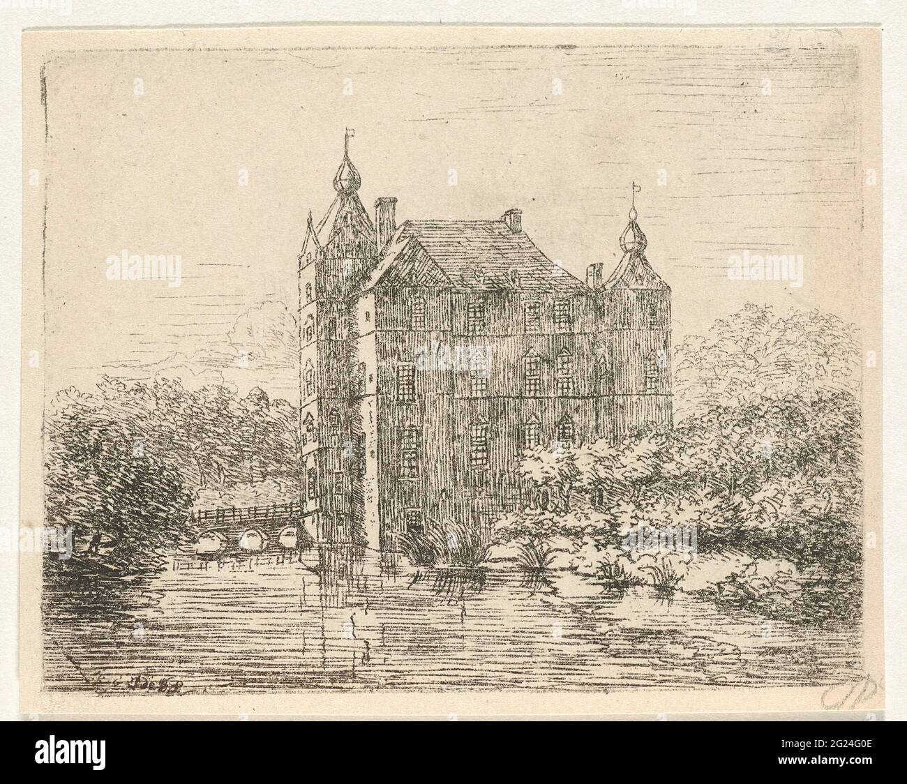 Side view of the Cansburch Castle. Side view of castle the Cannenburch ...