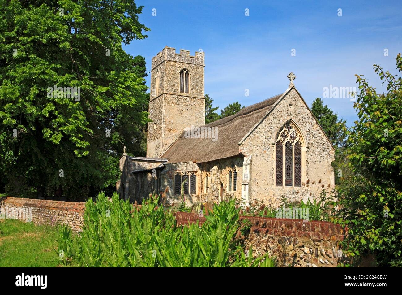 A view of the village Church of St Michael in the Norfolk countryside ...