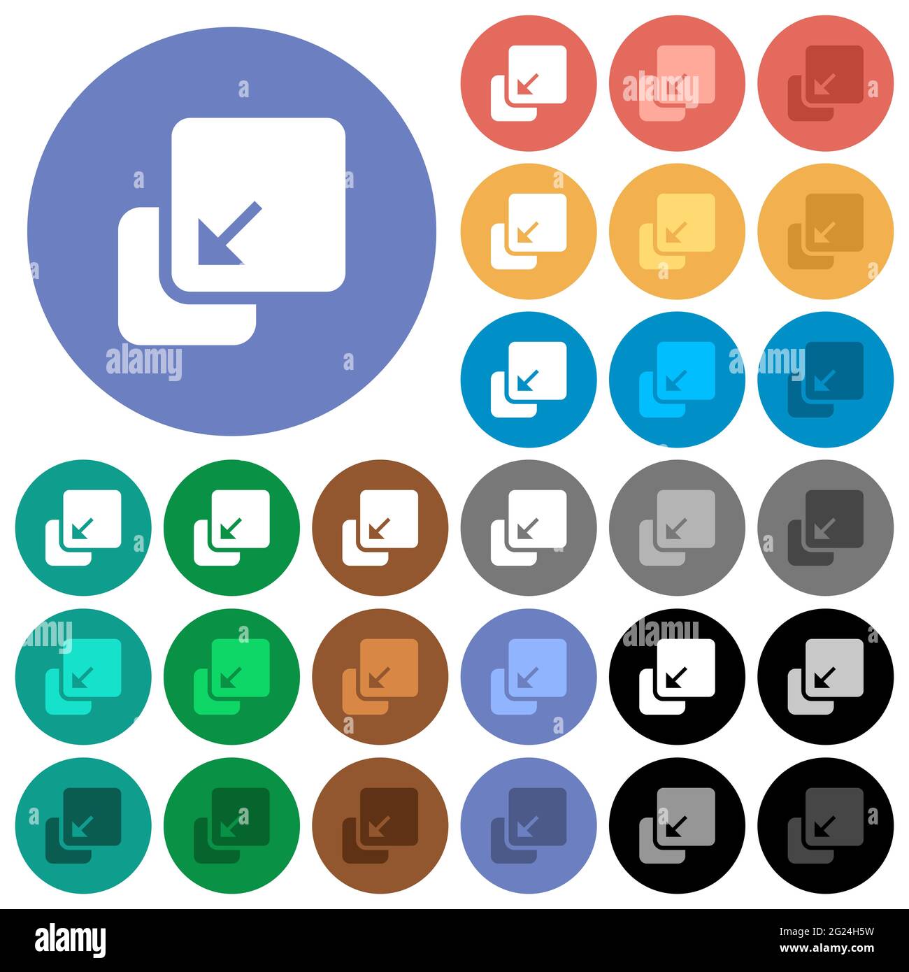 Collapse element multi colored flat icons on round backgrounds ...