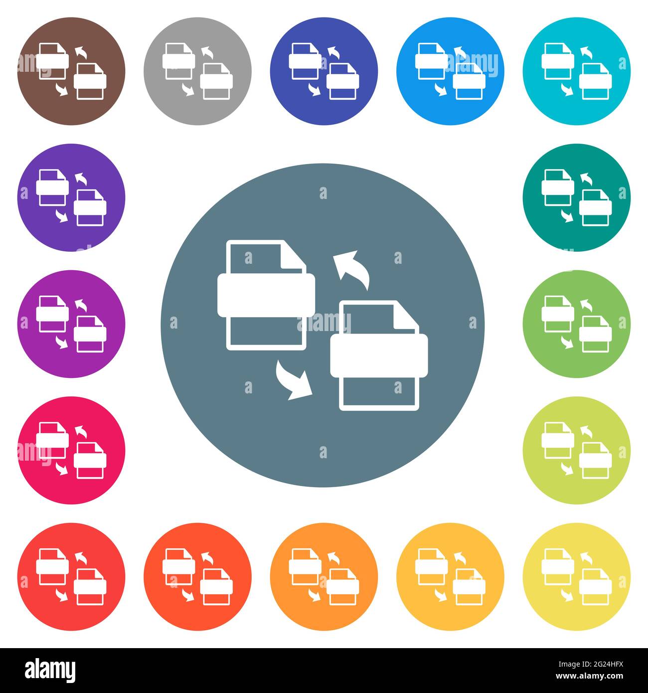 Convert files flat white icons on round color backgrounds. 17 ...