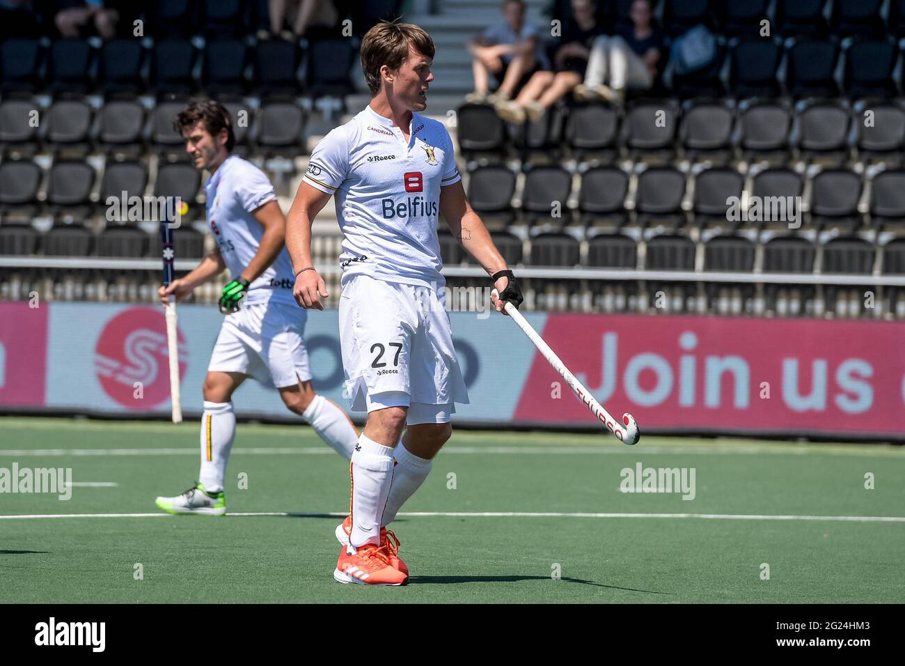 AMSTELVEEN, NETHERLANDS - JUNE 8: Tom Boon of Belgium celebrates after ...
