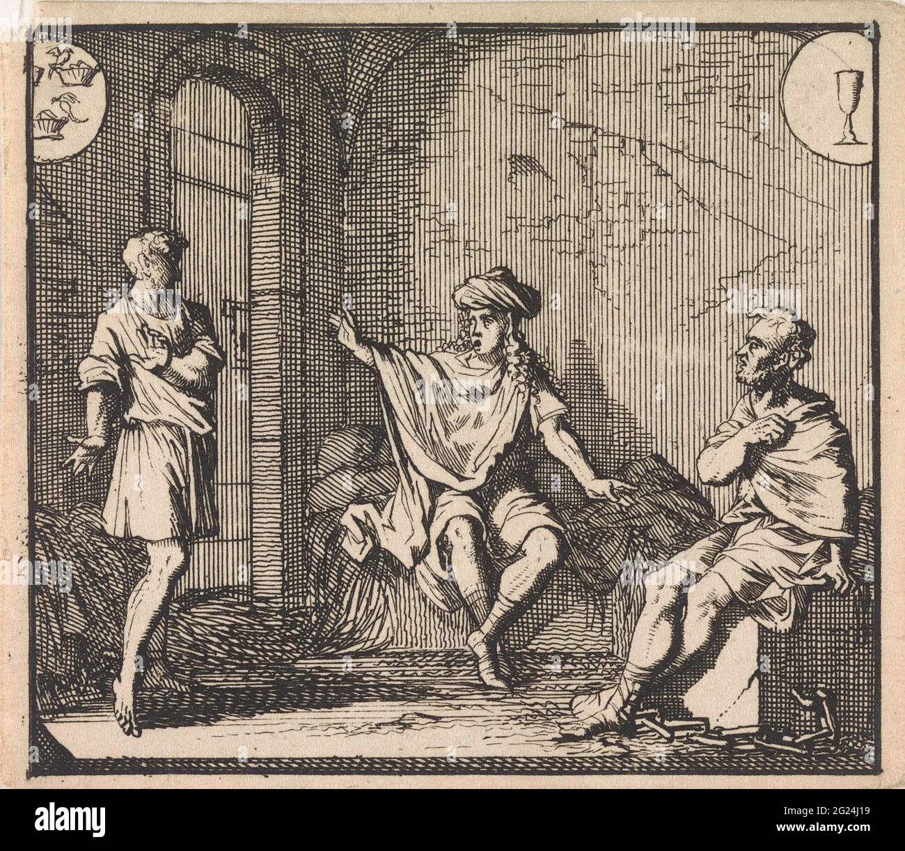 Joseph explains dreams in prison Stock Photo - Alamy