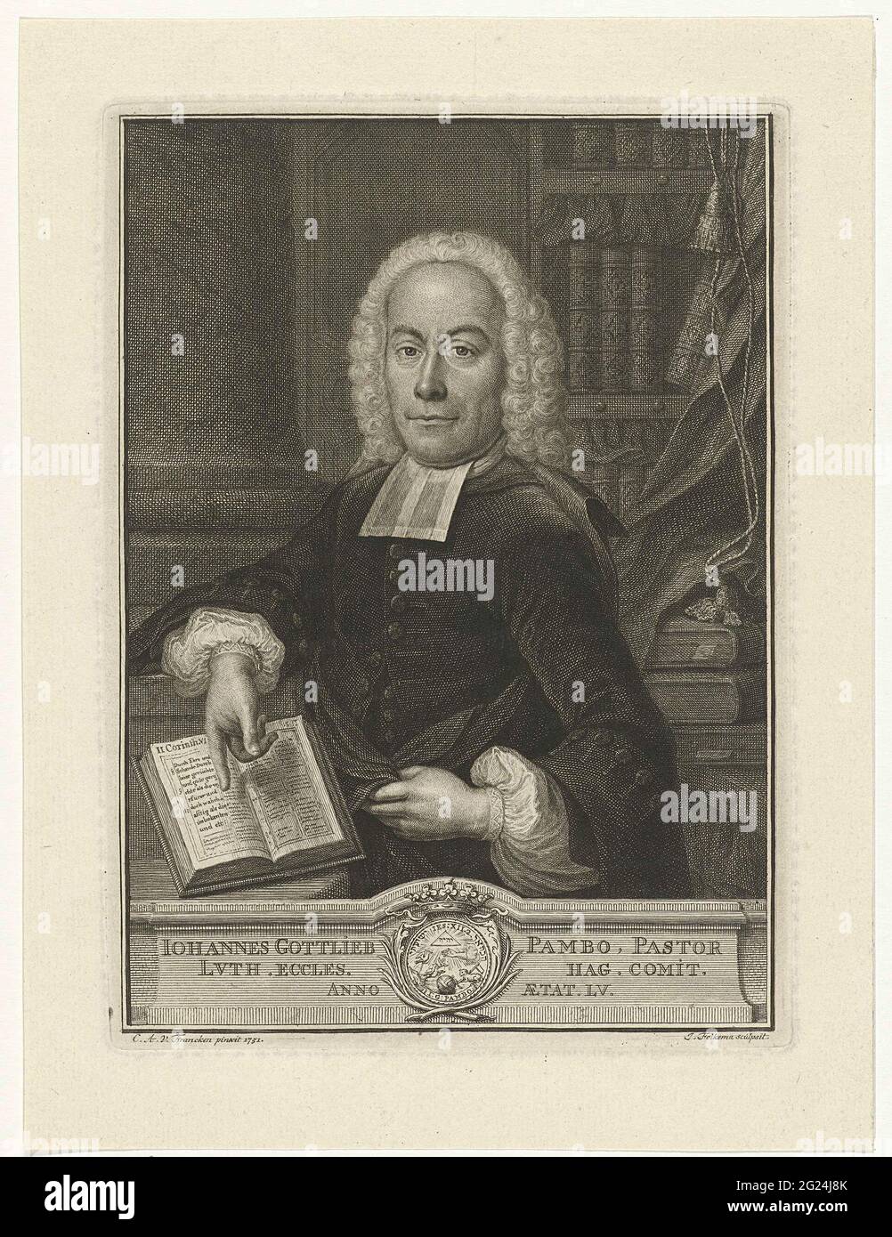 Portrait of Johannes Gottlieb. Portrait of half ahead to the right of ...