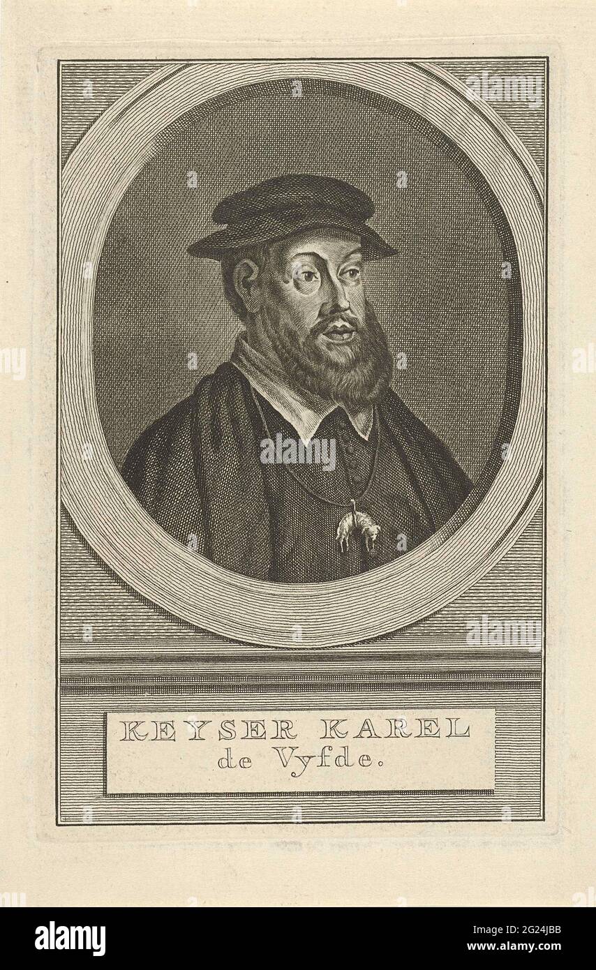 Portrait of Charles V van Habsburg; Keyser Karel De Vyfde. Karel v van ...