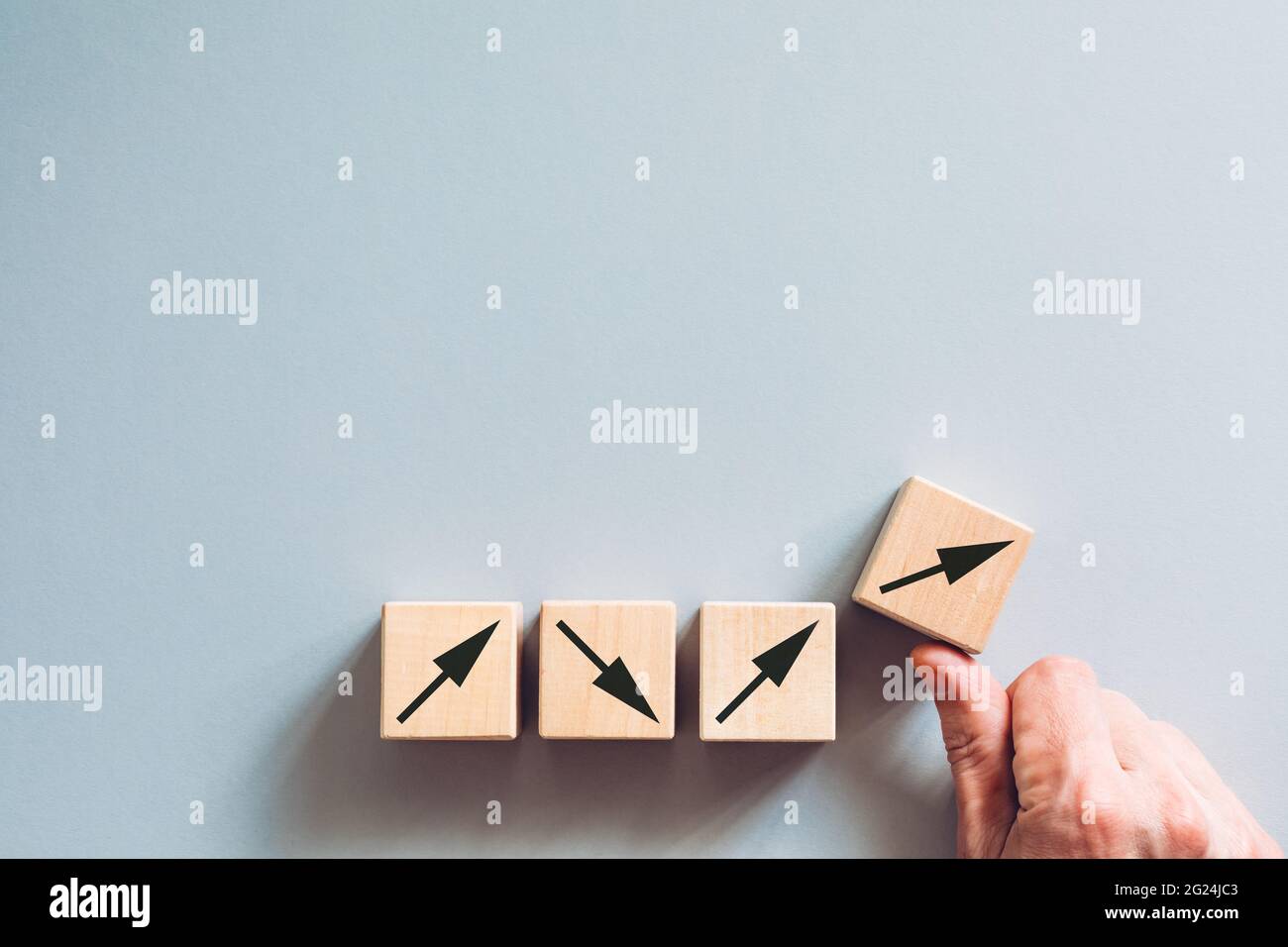 No time to go wobbly. Decisive action concept. A strong hand changing ...