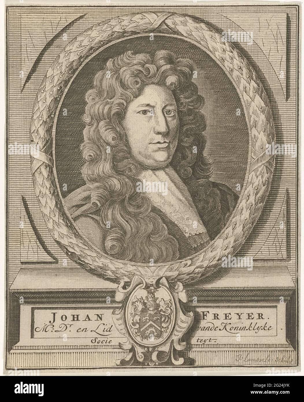 Portrait of Johan Freyer; Johan Freyer. M: Dr. and member of the ...