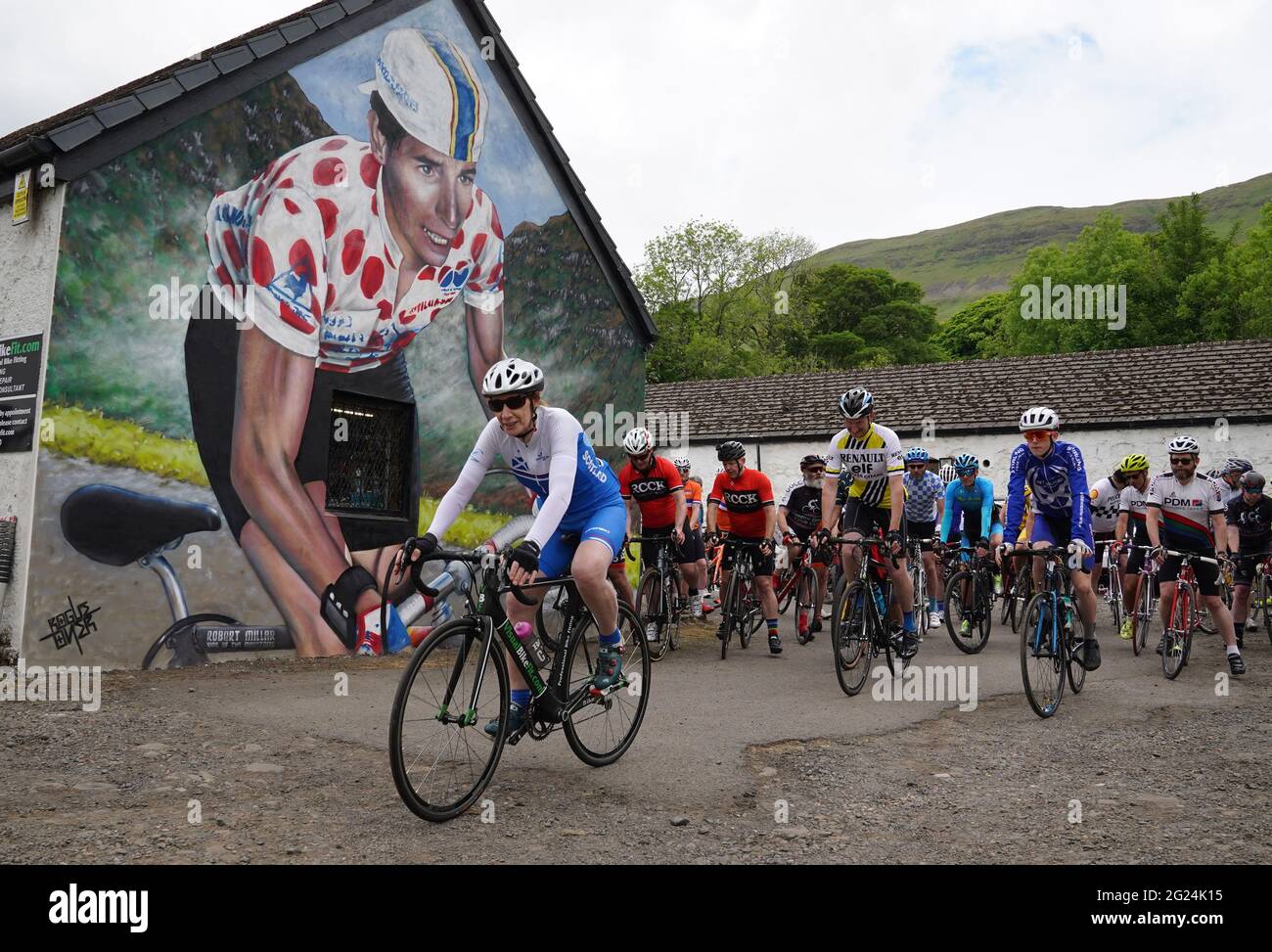 Philippa York leads other cyclists 'up the Crow Road' after the ...