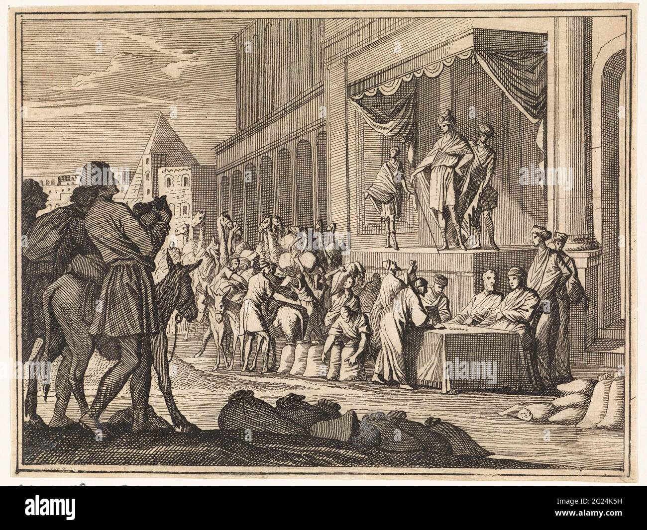 Joseph divides the grain in Egypt Stock Photo - Alamy