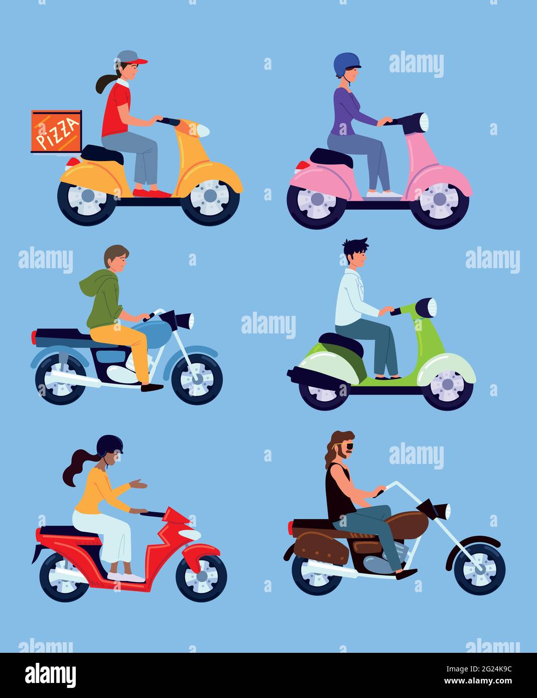 motorcycle riders set Stock Vector Image & Art - Alamy