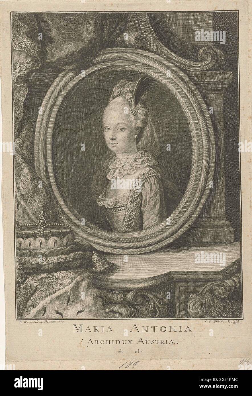 Portrait of Marie-Antoinette, Aartshertogin of Austria; Maria Antonia ...