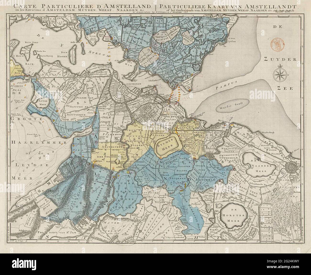 Map of Amsterdam and surroundings; Private map of Amstellandt Stock ...