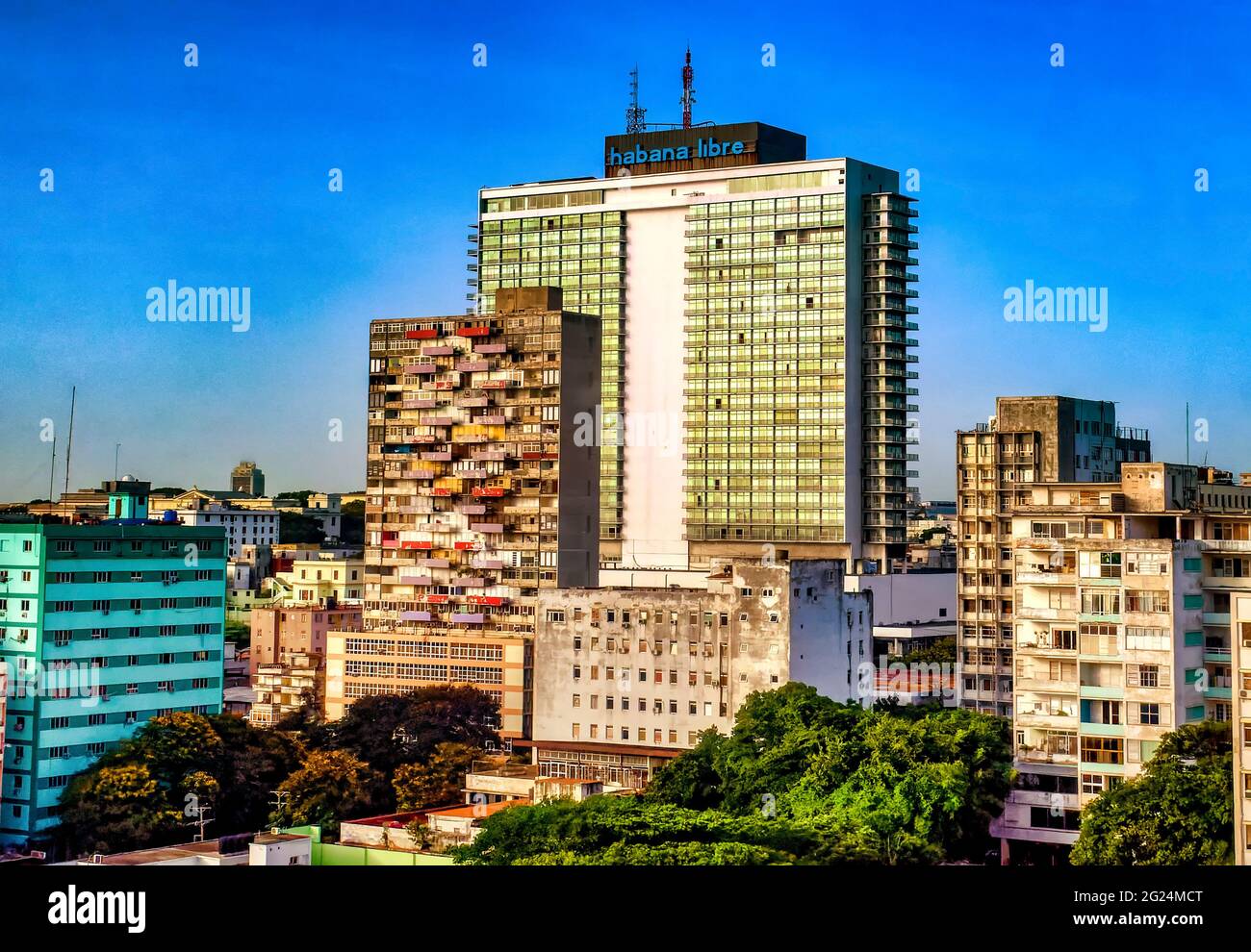 Skyline view of the Vedado neighborhood of Havana, Cuba Stock Photo - Alamy
