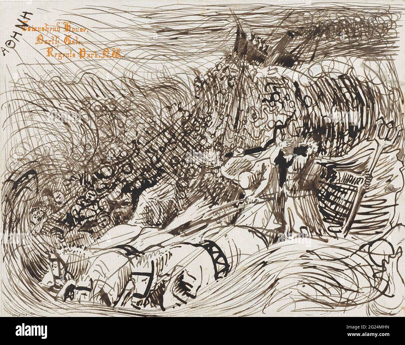 Sinking steamship and Neptune with trip to the waves Stock Photo - Alamy