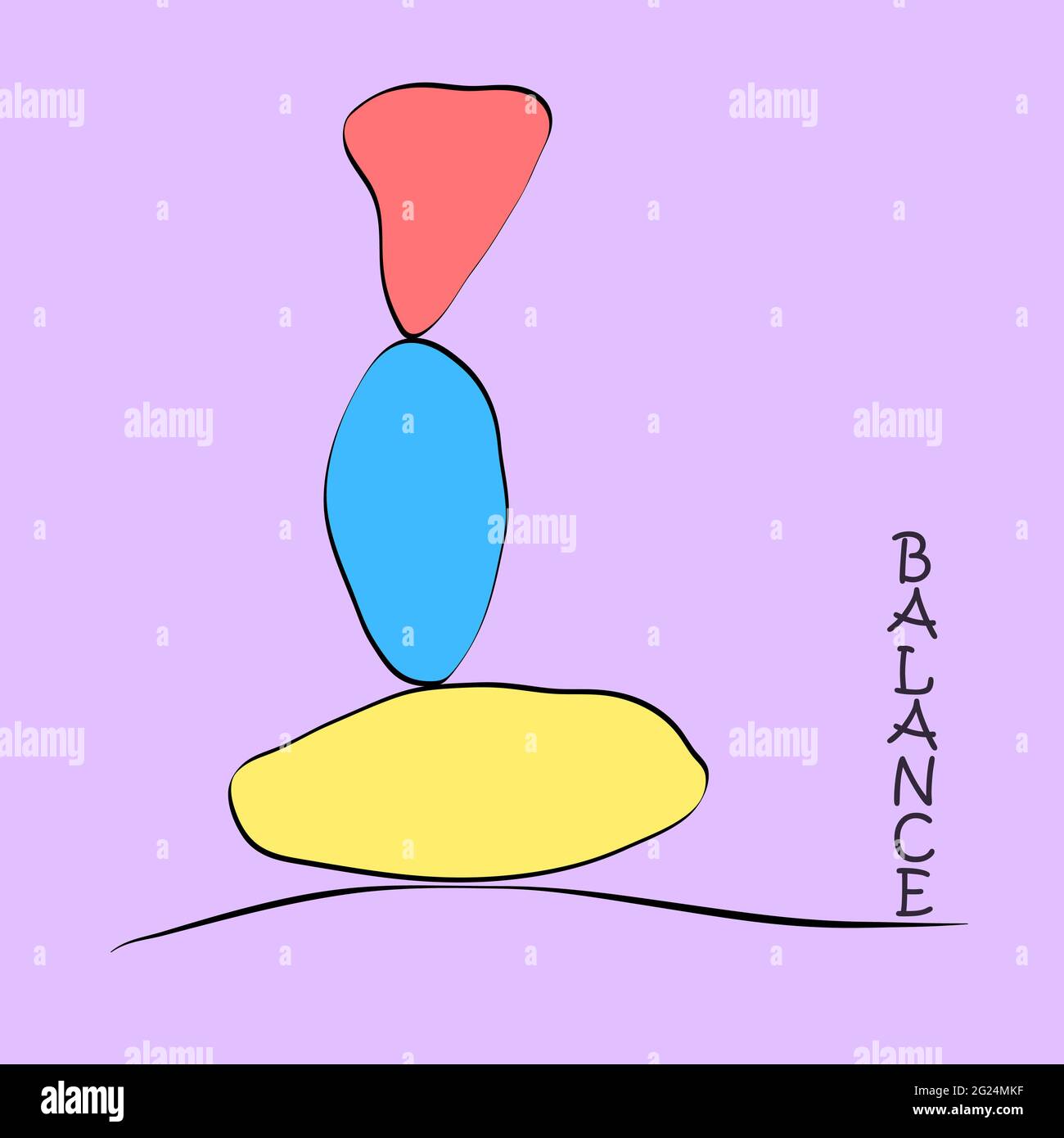 Balance colored stones. Balance concept. Zen stones flat design style ...