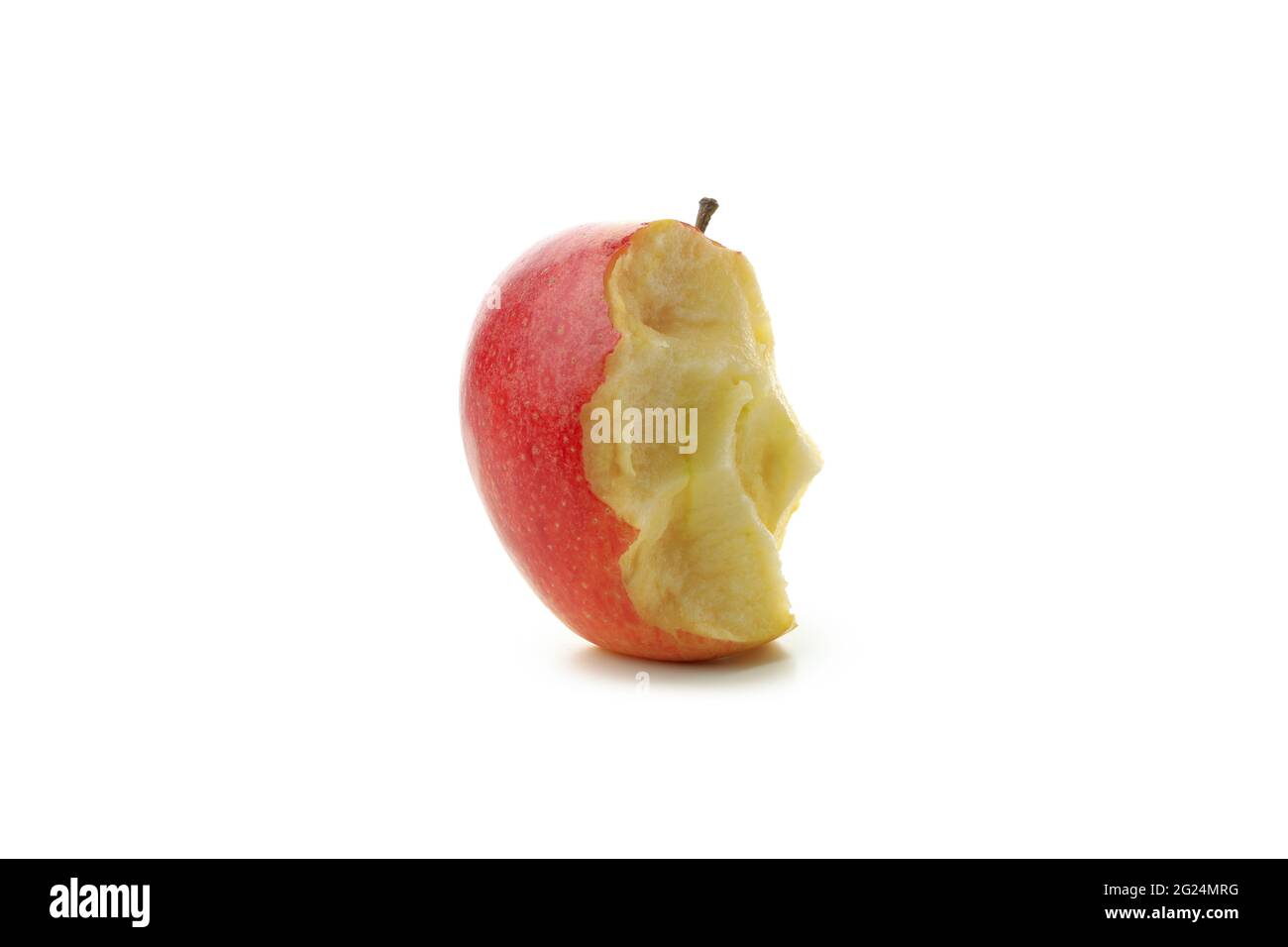 Ripe bitten apple isolated on white background Stock Photo - Alamy