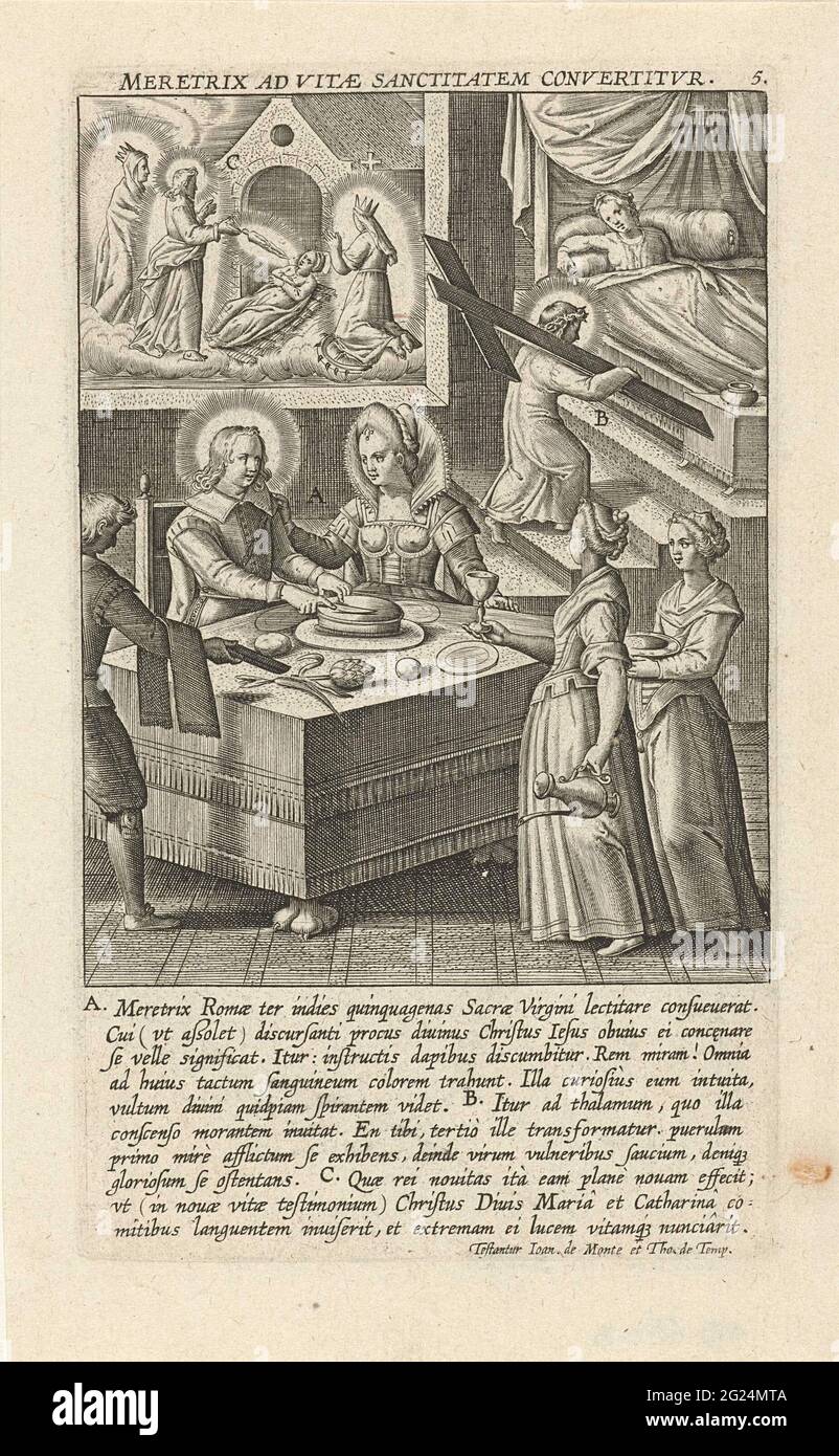 Miracle of the prostitute from Rome; Meretrix ad vitae sanctitatem ...