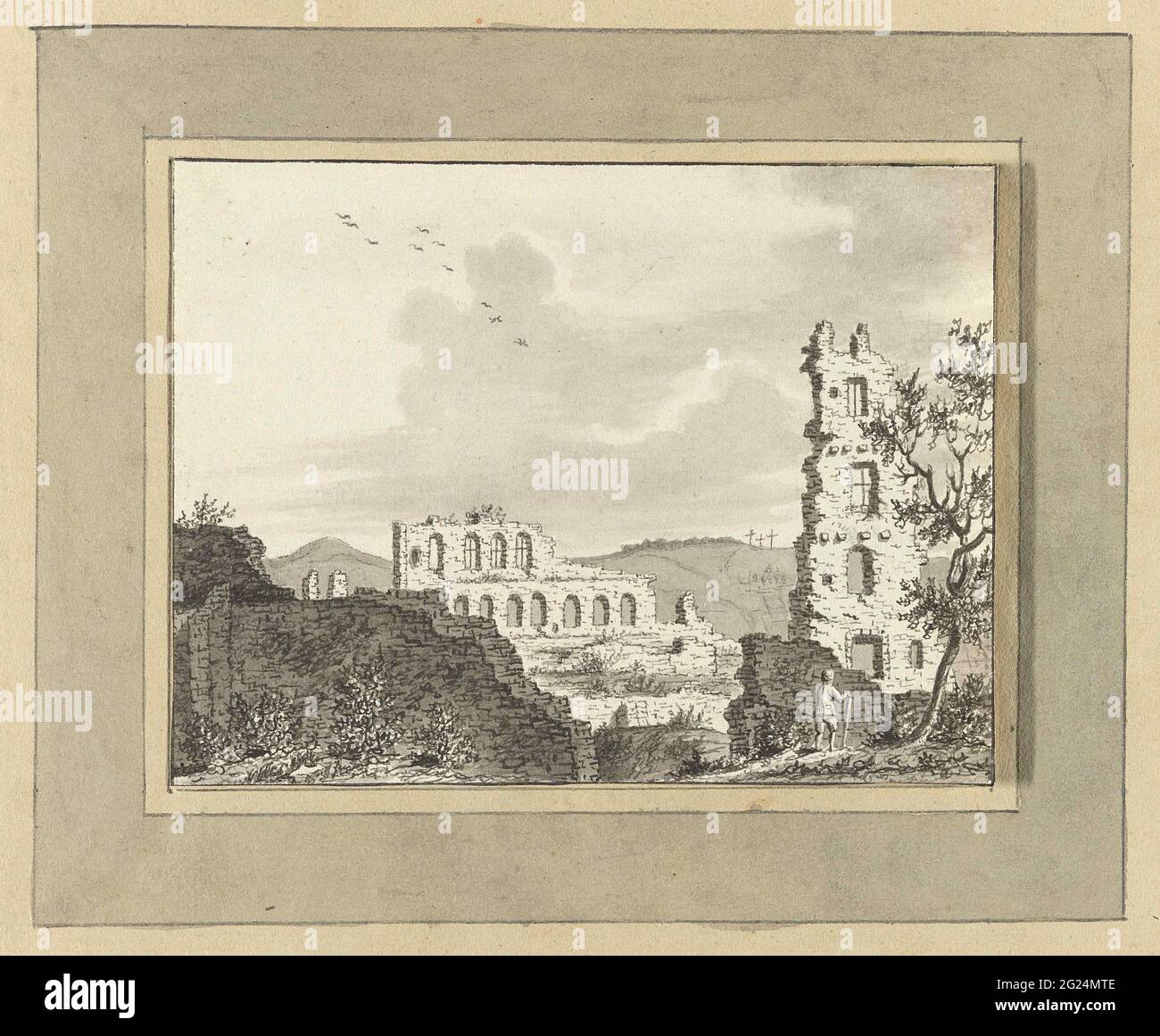 Ruin of Carlburg at Carlstadt. Drawing from album with 13 drawings made ...