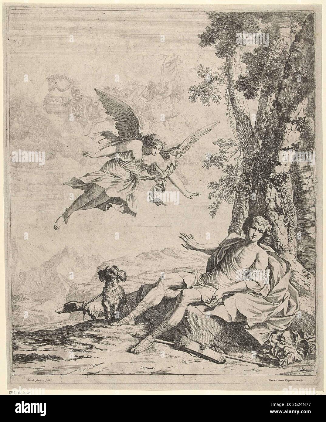 Aurora and Cephalus; Roof of Cephalus. A winged aurora drops on ...