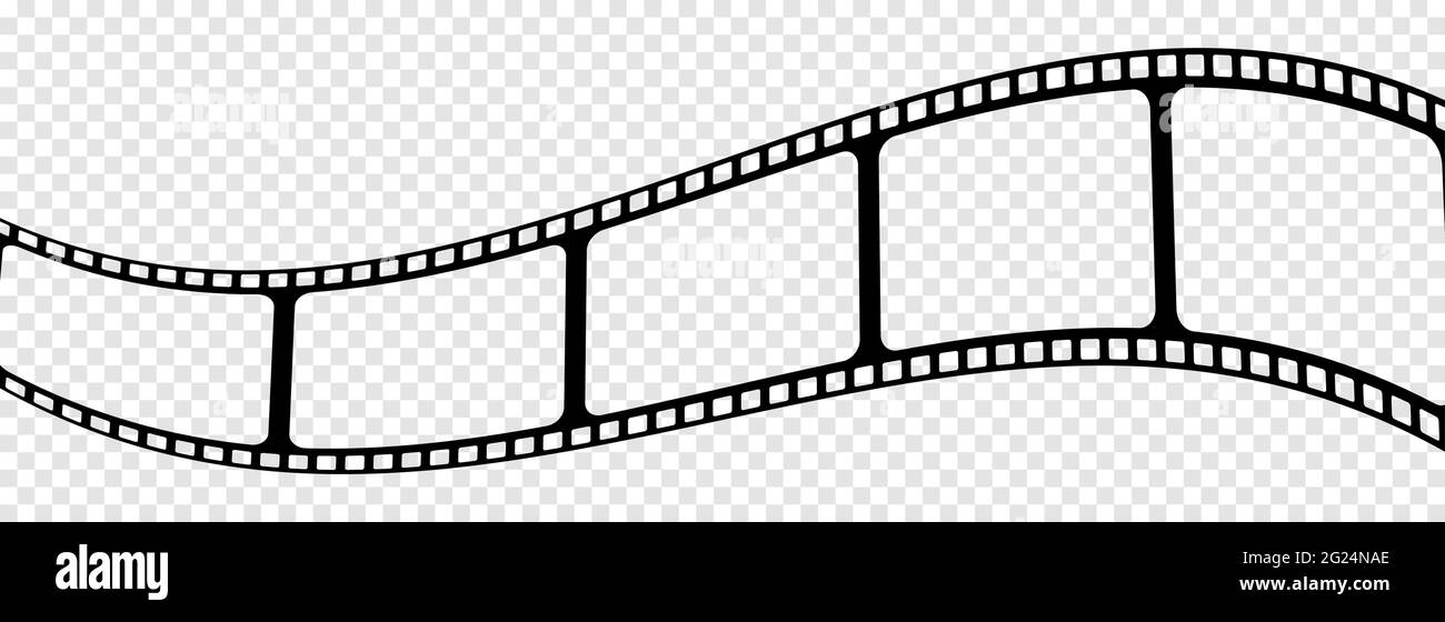 Curved film strip icon. Vector illustration isolated on transparent background Stock Vector ...