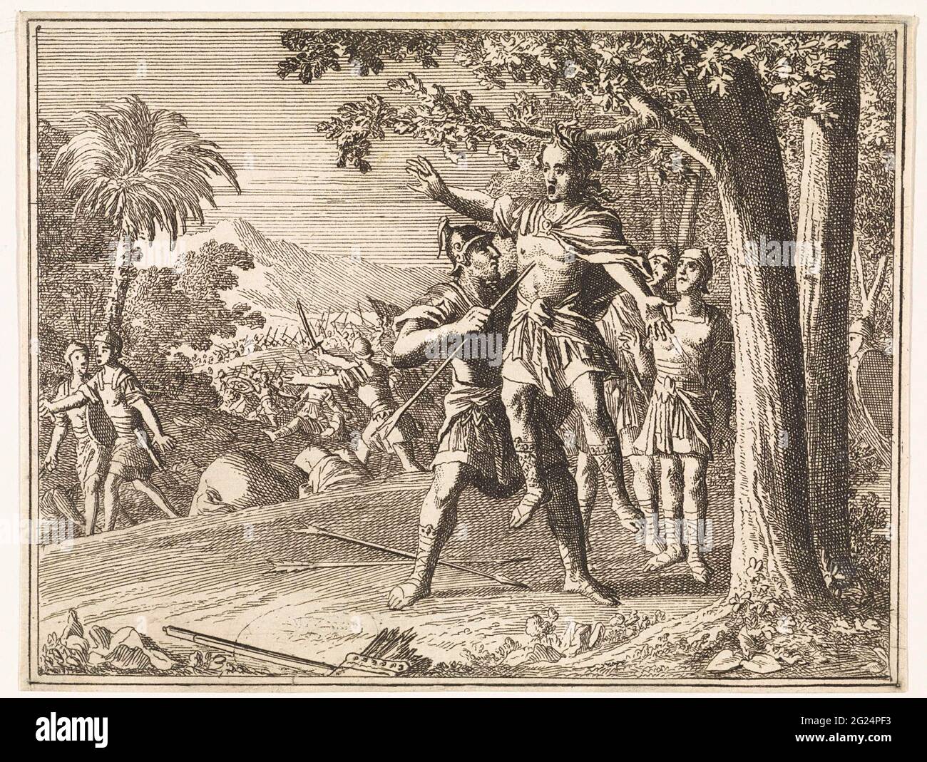 Absalom killed by Joab Stock Photo - Alamy