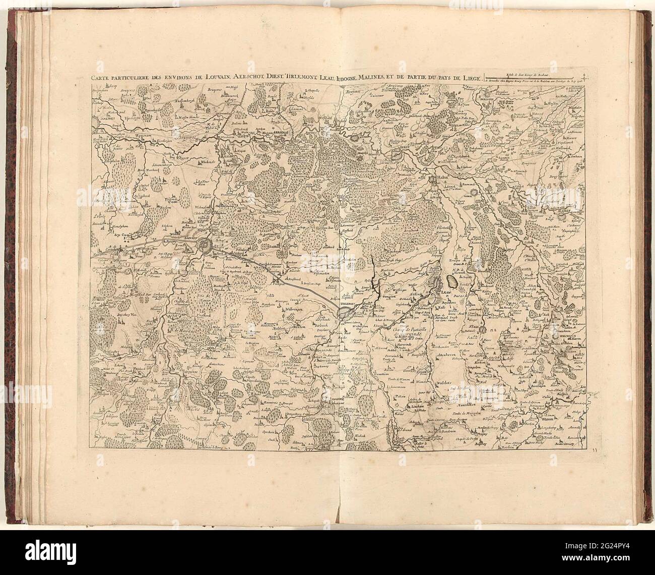 Map of Brabant, 1706; Carte Private Des Environs de Louvain, Aerschot ...