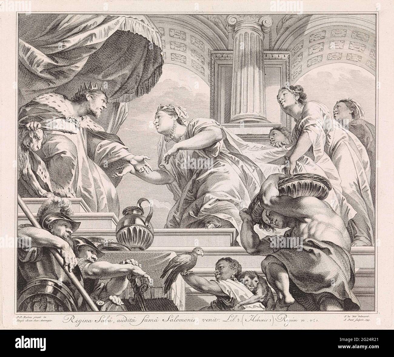 The Queen of Seba states Solomon with riddles; Les Plat-Fonds Ou Les ...