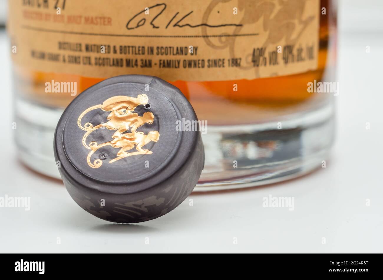 LONDON, UNITED KINGDOM - JANUARY 27, 2021 Closeup on the blended malt ...