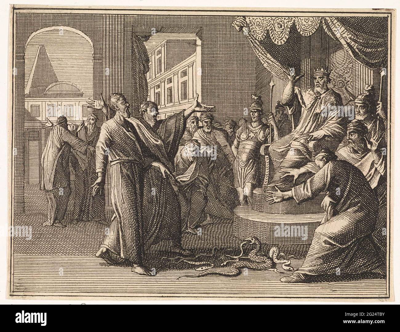 The Staff of Moses changed in a snake devours those from the Egyptian ...